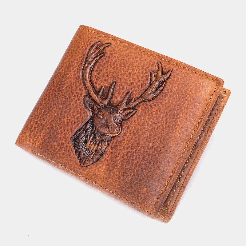 Miesten Vintage Aitoa Nahkaa Sisältävä Lyhyt Lompakko | kenkialaukut.com